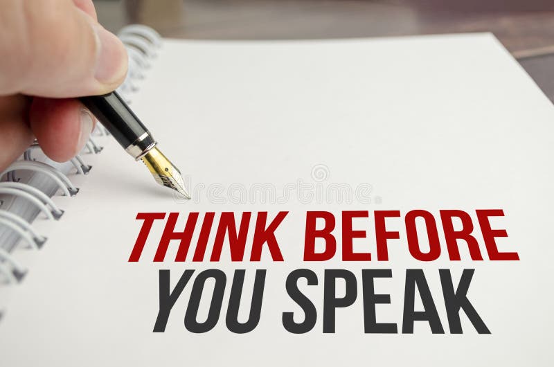 Think before You Think Words on White Paper and Pen Stock Photo - Image ...