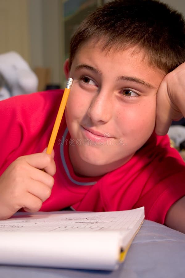 The Thinker stock image. Image of table, exam, children - 220569