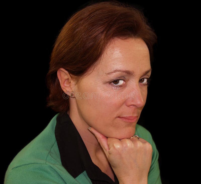 Thinker stock image. Image of pensive, model, white, brunette - 2206191