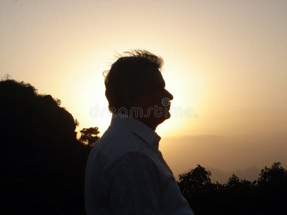 The Thinker stock image. Image of sunset, face, evening - 2999419