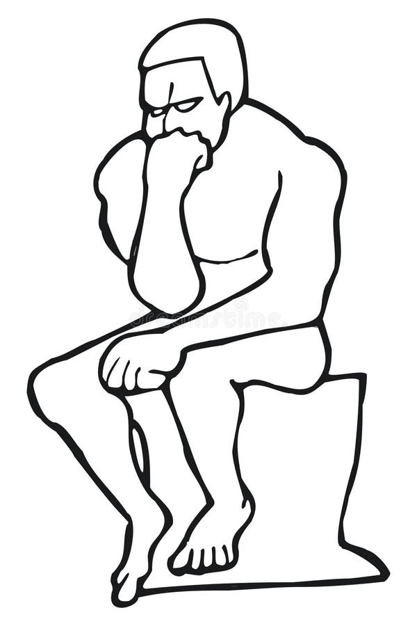 Rodin The Thinker Drawing