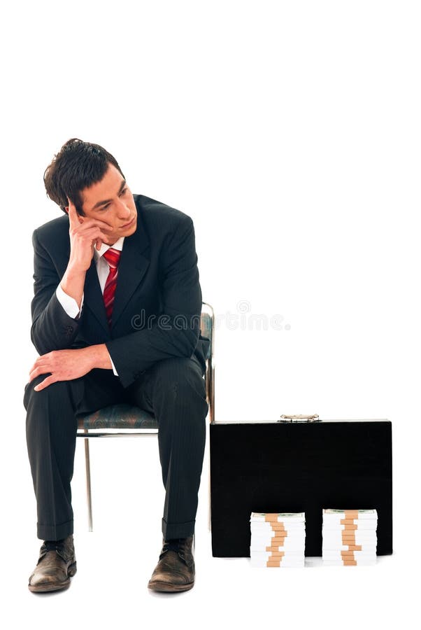Thinker businessman stock photo. Image of paper, business - 7682432