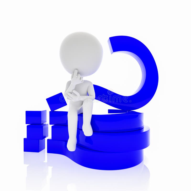 White 3d Man Thought Thinks Solution Problem Stock Illustrations – 7 ...