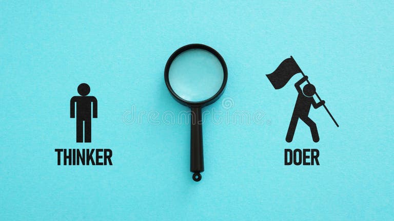 Thinker or Doer is Shown Using the Text. Doer or Dreamer Stock Image ...