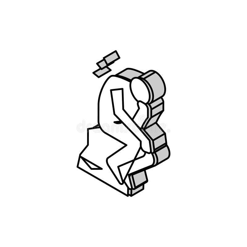 Thinker Philosophy Isometric Icon Vector Illustration Stock Vector ...