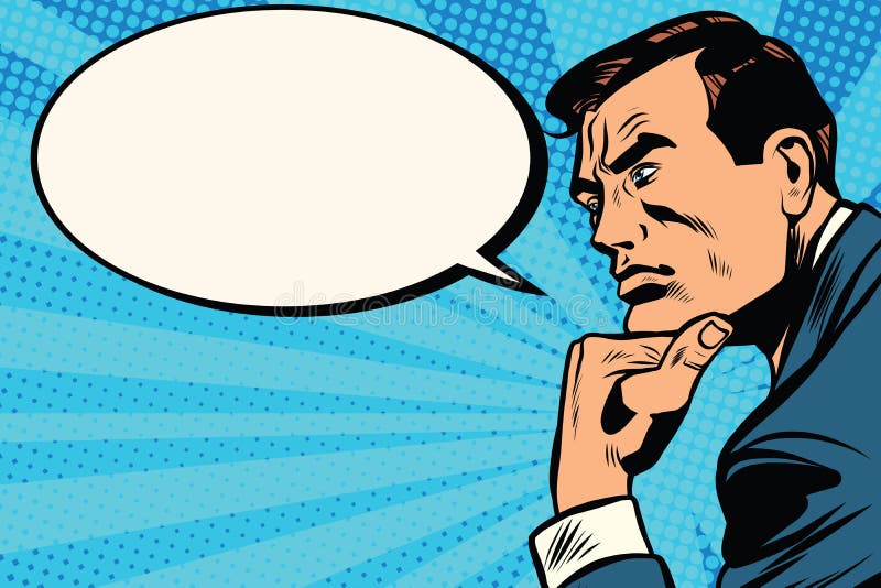 Cartoon thinker stock vector. Illustration of male, thought - 29204100