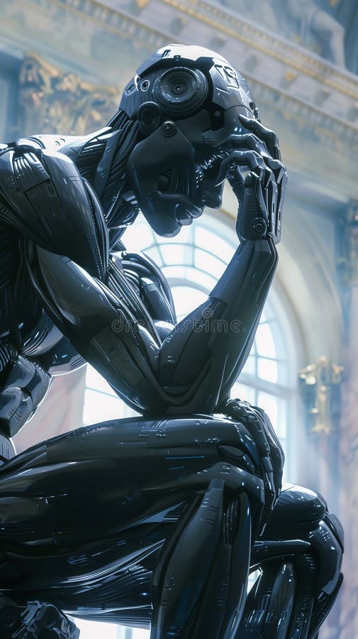 Thinker Robot. the Cutting-edge Robot is Deliberating on the Best ...