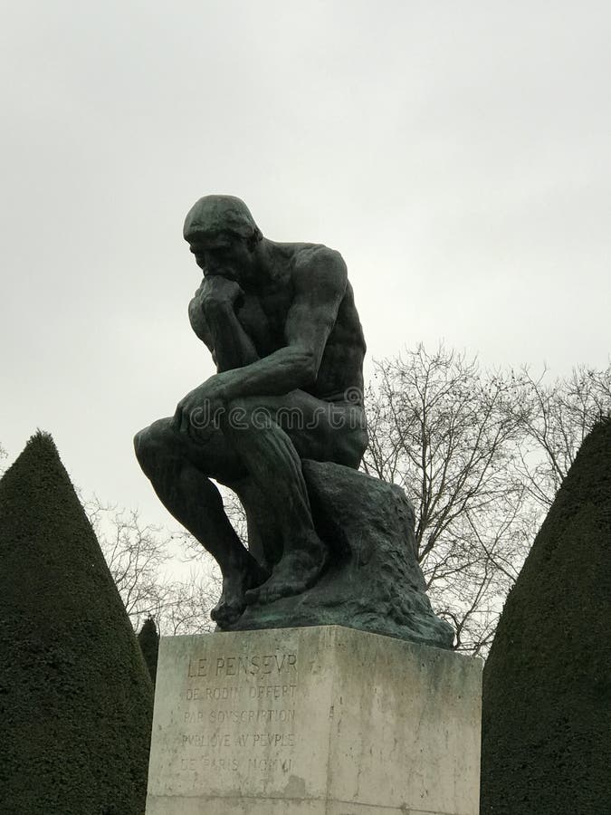 The Thinker by Rodin editorial photography. Image of impression - 10531747