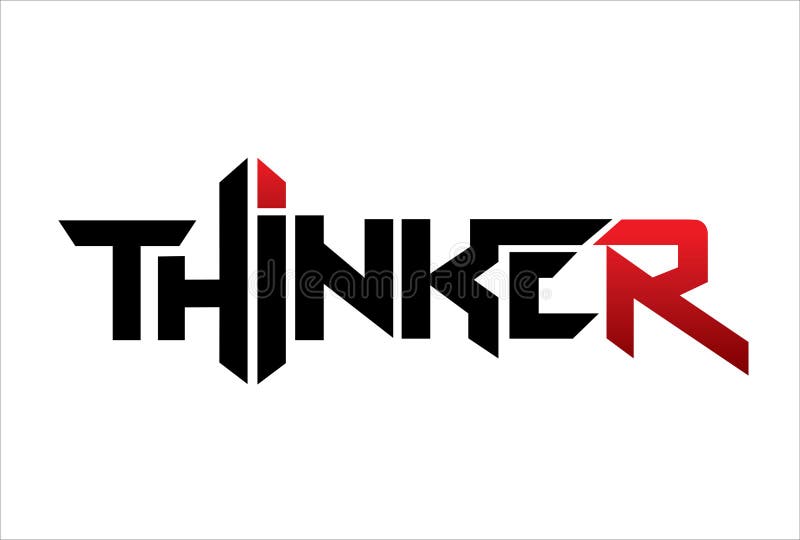Thinker Typography Design Vector Stock Vector - Illustration of text ...