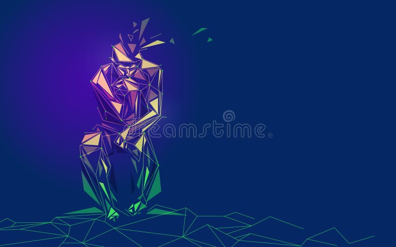 ThinkerTech stock vector. Illustration of modern, sculpture - 300829354