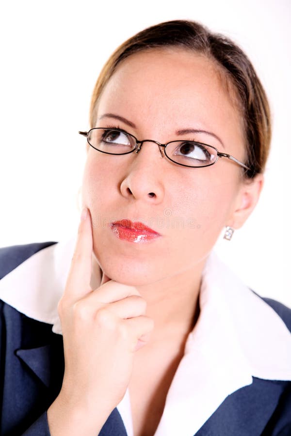 Thinking stock photo. Image of face, corporate, alone - 12013972