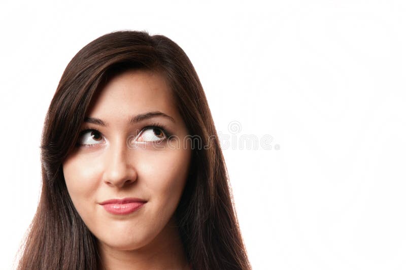 Thinking about stock image. Image of cute, isolated, young - 16254141