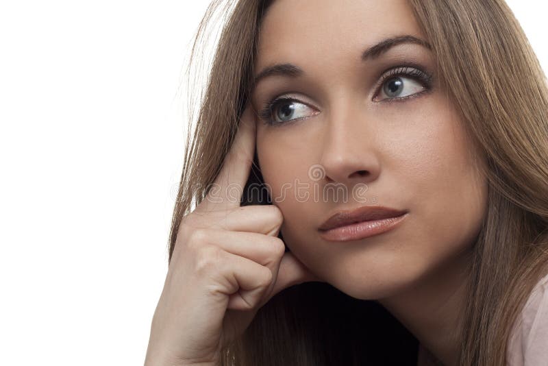 Thinking stock image. Image of fashion, hair, choosing - 19680595