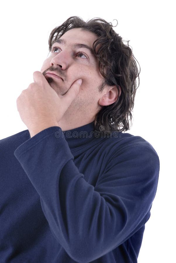 Thinking man stock photo. Image of chin, caucasian, stern - 20167342
