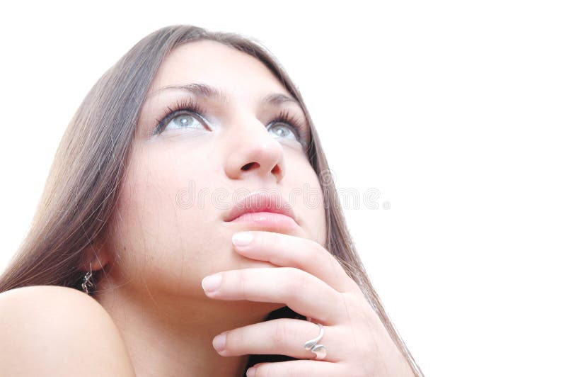 Thinking stock photo. Image of white, beautiful, beauty - 292002