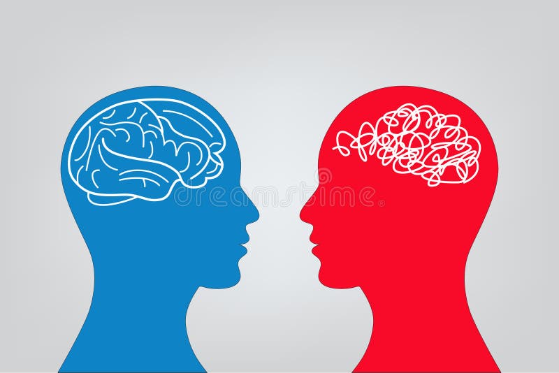 Comparing Brain of Human: Normal Human and Depressive Patient Stock ...