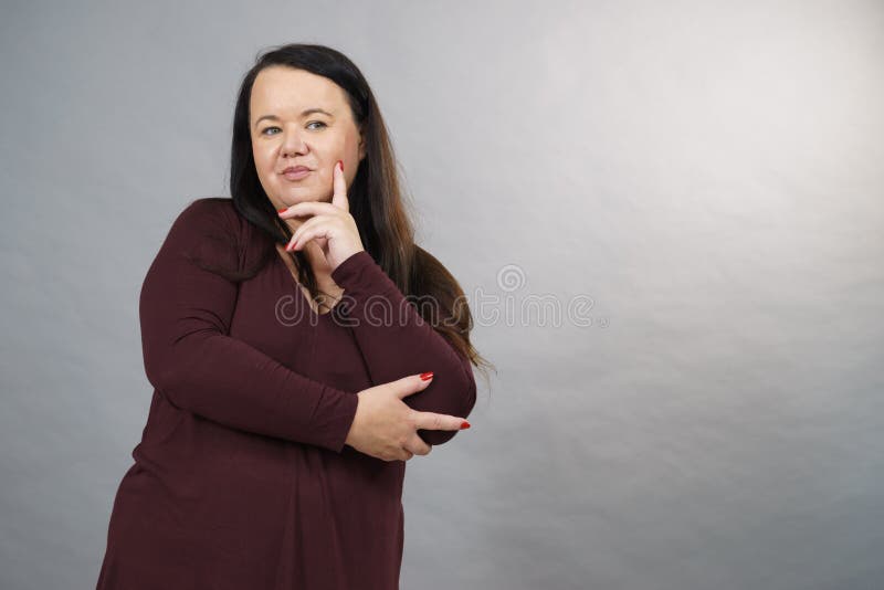 Thinking adult woman stock photo. Image of contemplating - 238591706