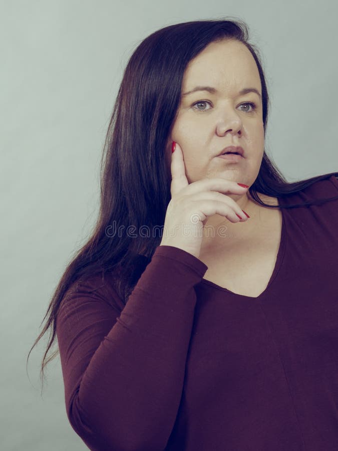 Thinking adult woman stock image. Image of clue, adult - 158913041