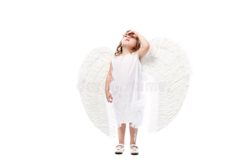 Baby with angel wings stock image. Image of fairy, crying - 6002905