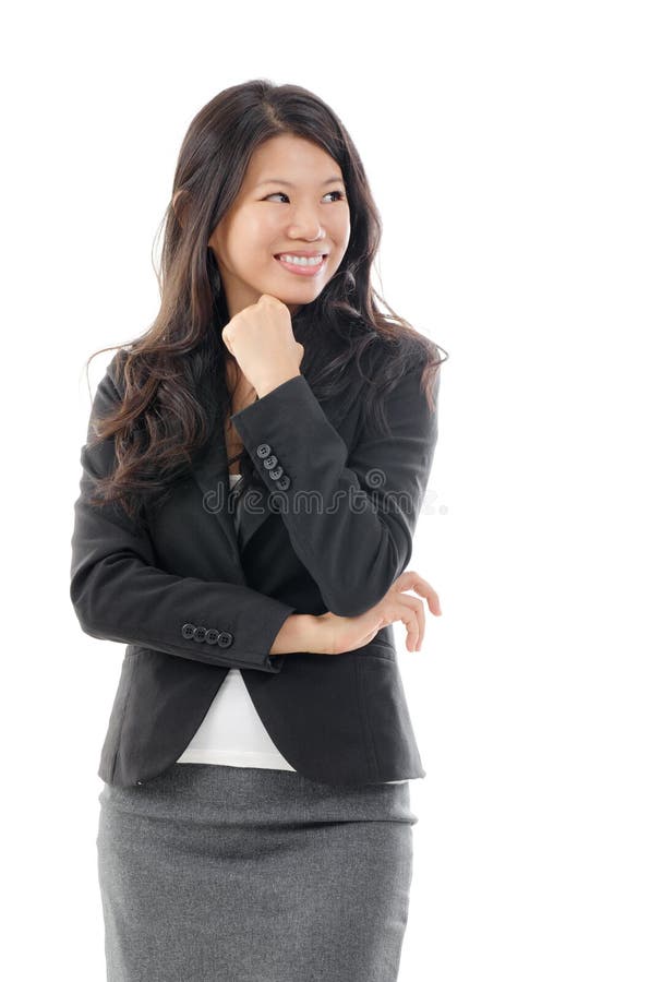 Thinking Asian Business Woman Stock Photo - Image of idea, creative ...
