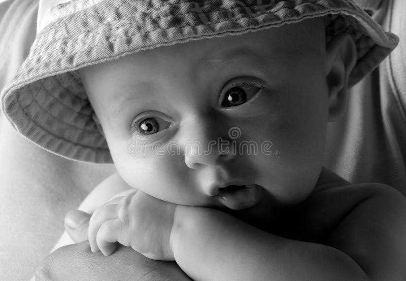 Thinking baby II stock image. Image of children, hand, daughter - 947715