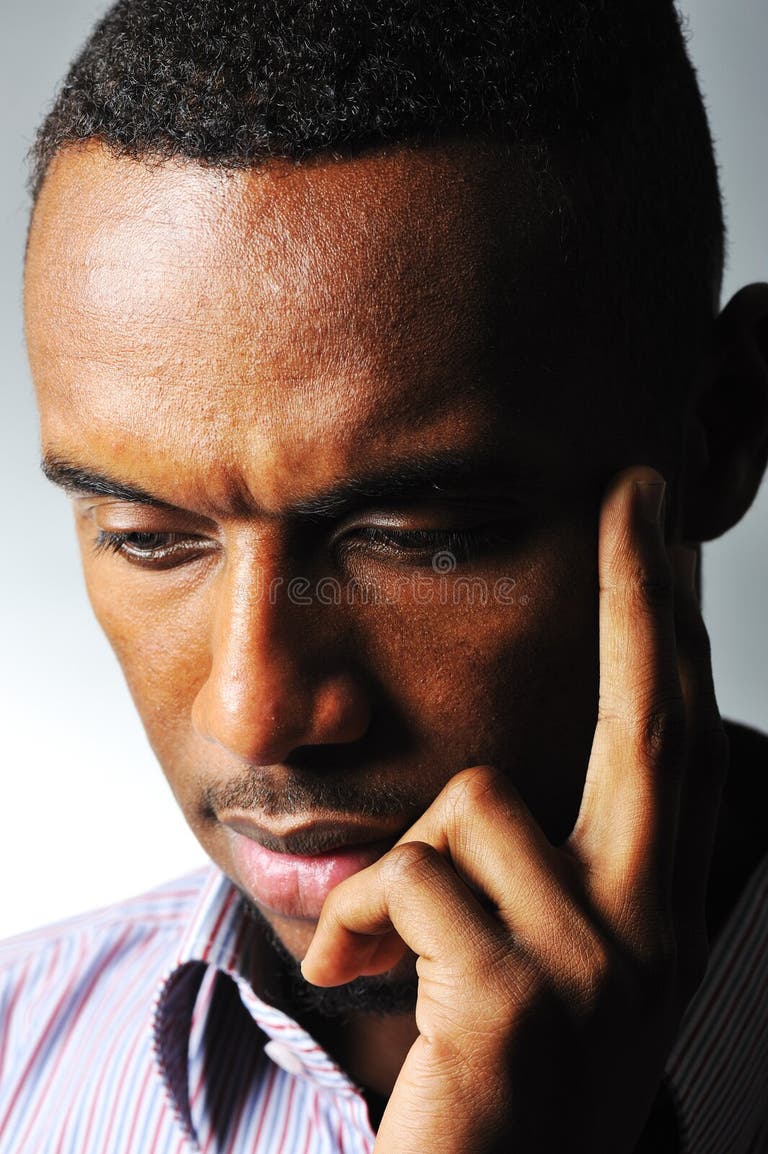 2,388 Black Man Thinking Yellow Background Stock Photos - Free ...