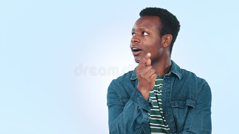 Thinking, Black Man and Volunteer with Ideas, Solution and Community ...