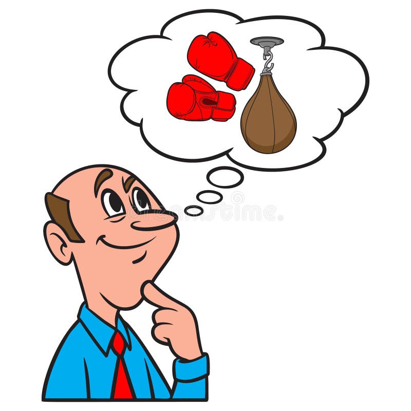 Thinking about Boxing stock vector. Illustration of combative - 192384998