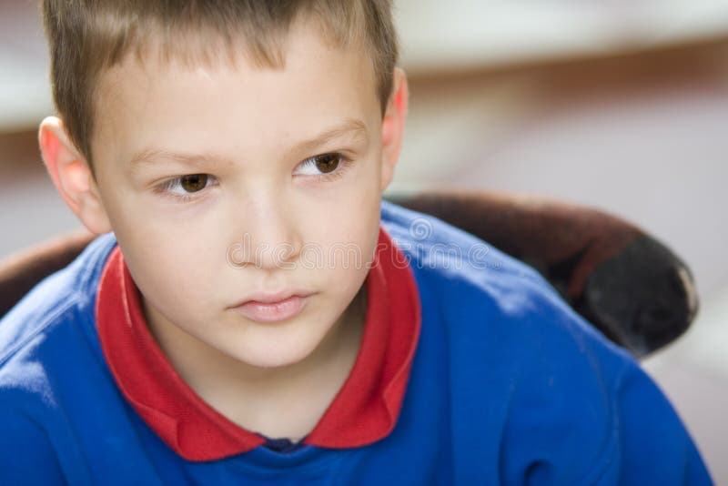 Thinking boy stock image. Image of beautiful, child, think - 4791601