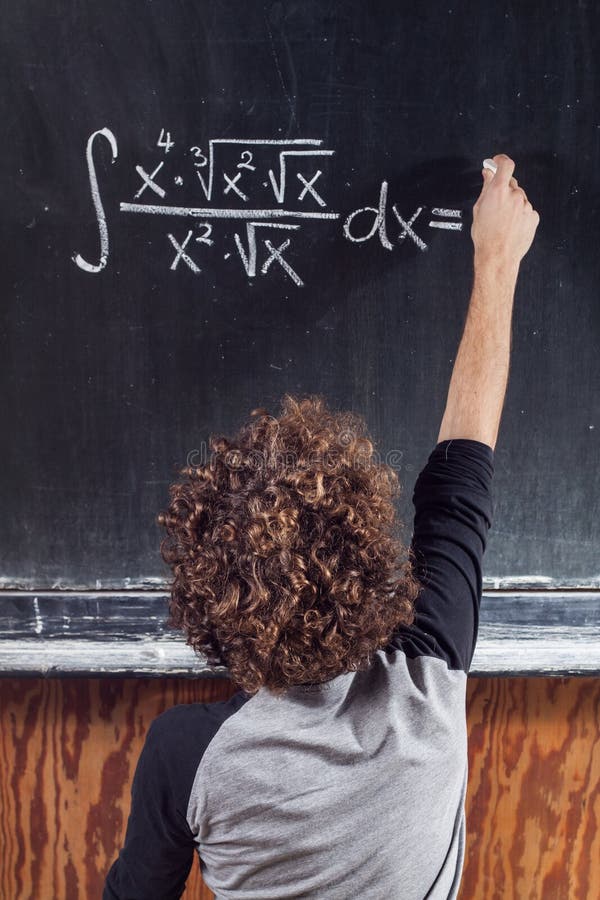 Thinking Boy Solving Equation with Smoking Head Stock Photo - Image of ...