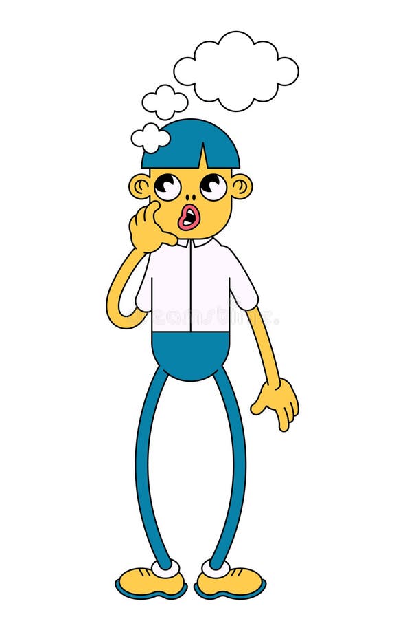 Cartoon Man Thinks about Solving a Problem. Vector. Stock Vector ...
