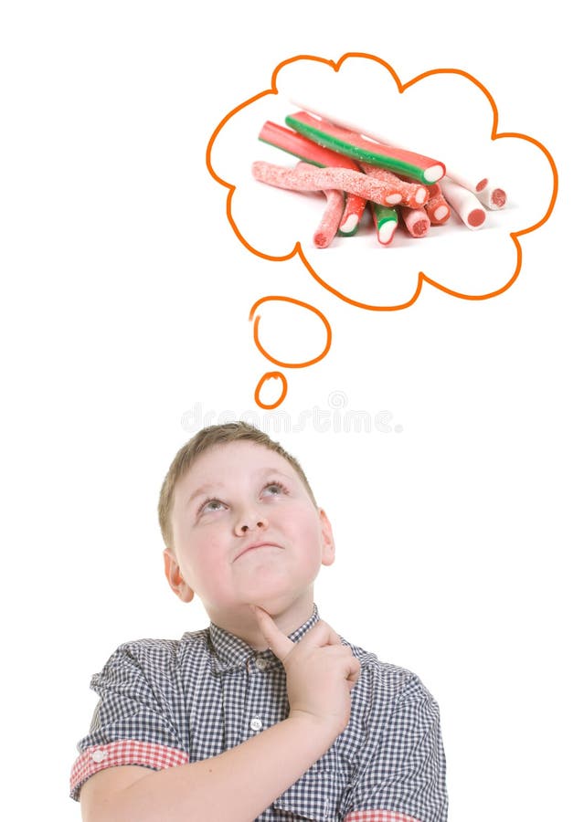 Thinking boy stock photo. Image of isolated, portrait - 33696708