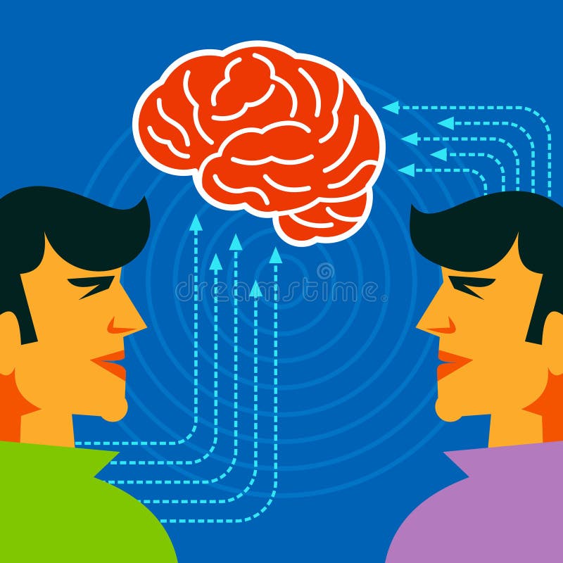 Thinking Brain Concept with Arrows Stock Vector - Illustration of ideas ...
