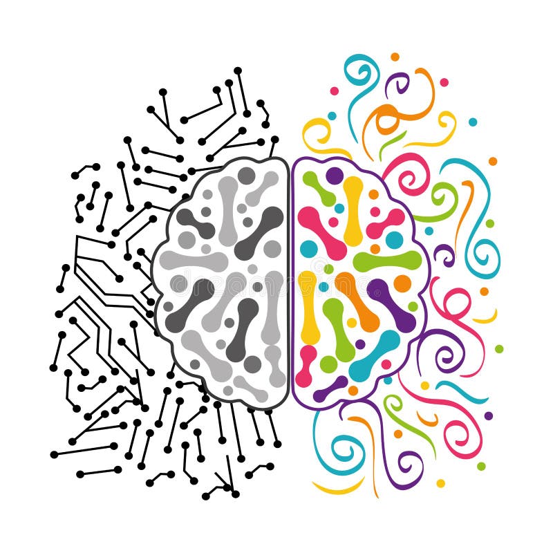 Thinking and brain design stock vector. Illustration of design - 68585966
