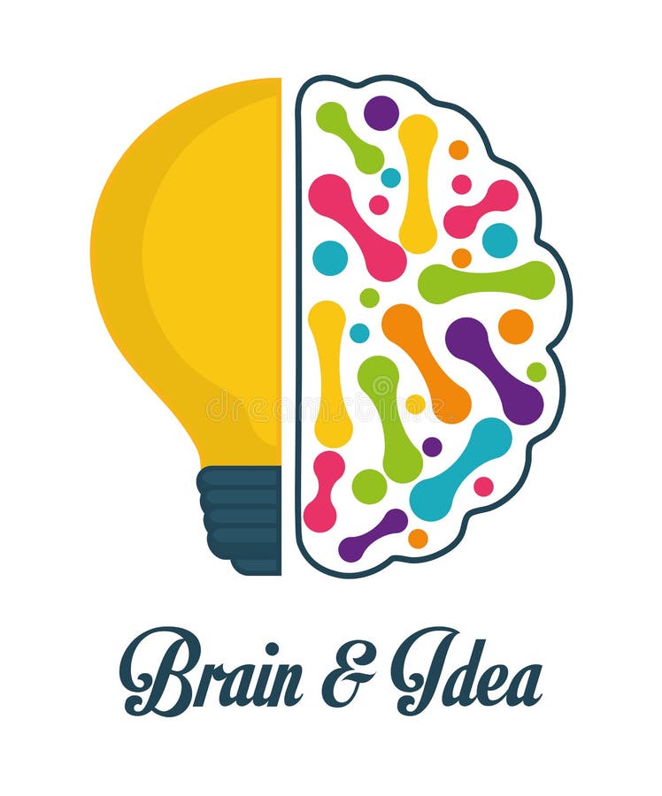 Thinking and brain design stock vector. Illustration of invention ...