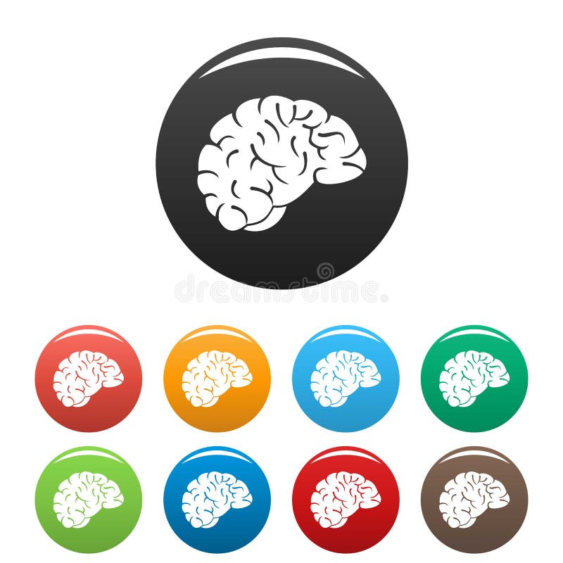Thinking Brain Icon, Simple Style Stock Vector - Illustration of ...