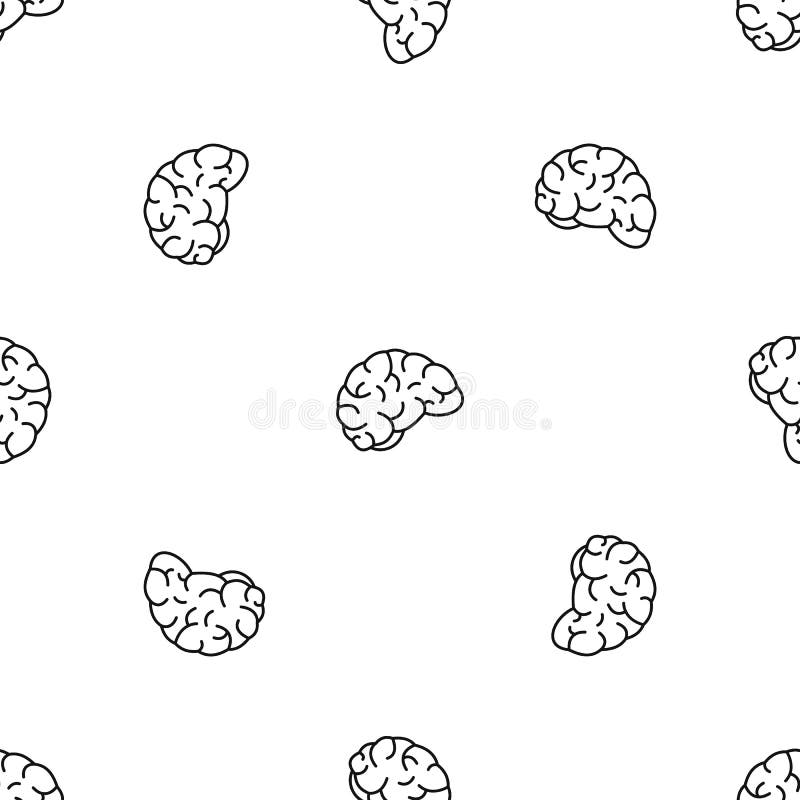 Thinking Brain Pattern Seamless Vector Stock Vector - Illustration of ...