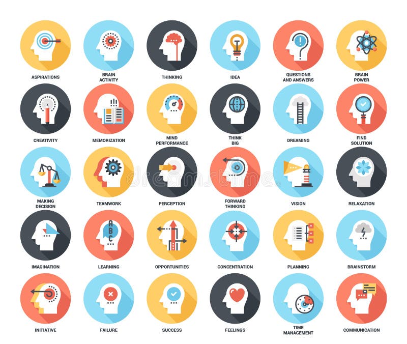 Thinking and brain process stock vector. Illustration of analytics ...