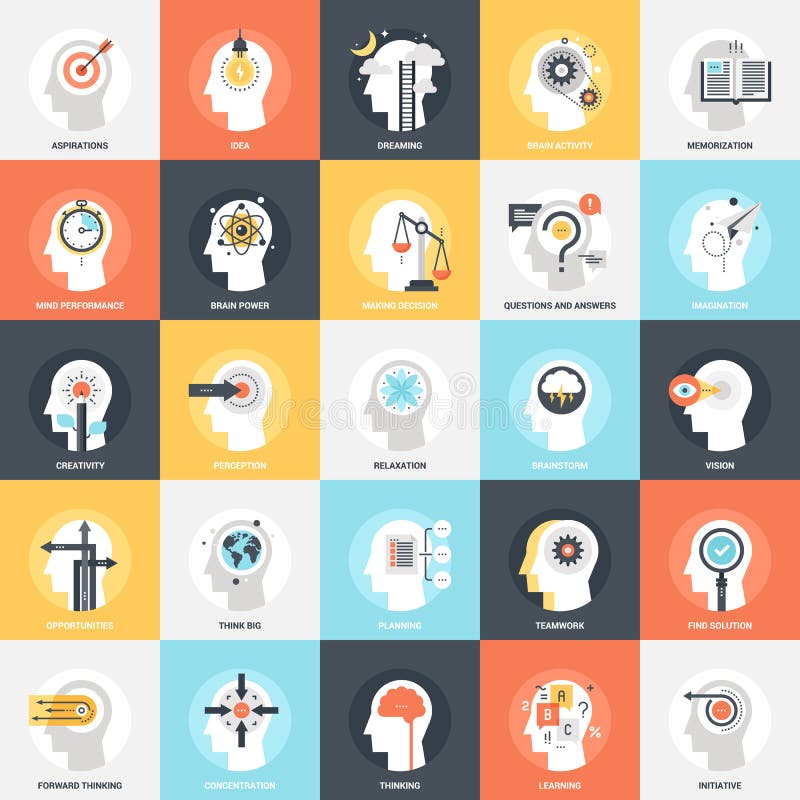 Thinking brain stock illustration. Illustration of decide - 16992399