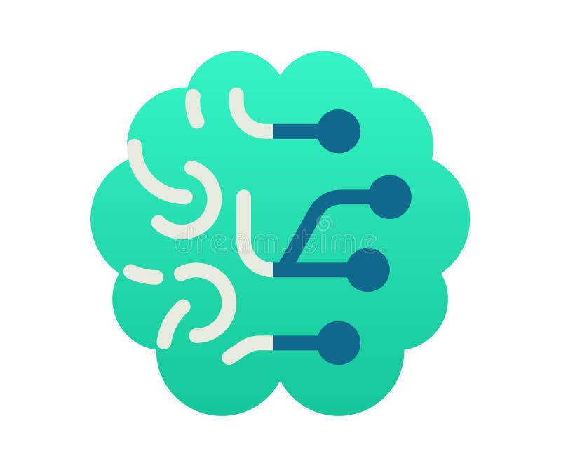 Thinking Brain Think Single Isolated Icon with Gradient Style Stock ...