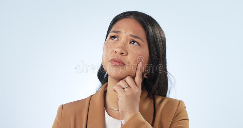 Thinking, Brainstorming and Young Woman in a Studio with Doubt, Unsure ...