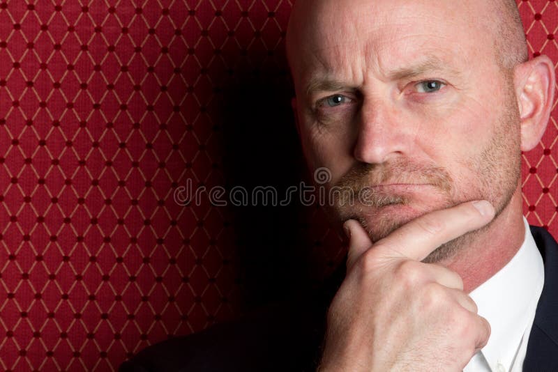 Serious thinking man stock photo. Image of fifties, good - 2126552