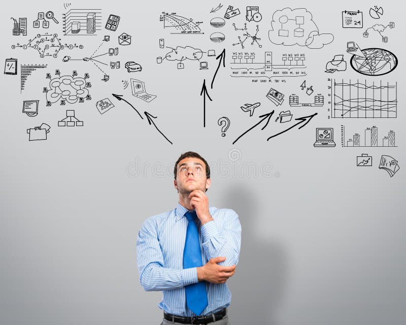 Business Man Thinking Business Process Strategy Stock Image - Image of ...