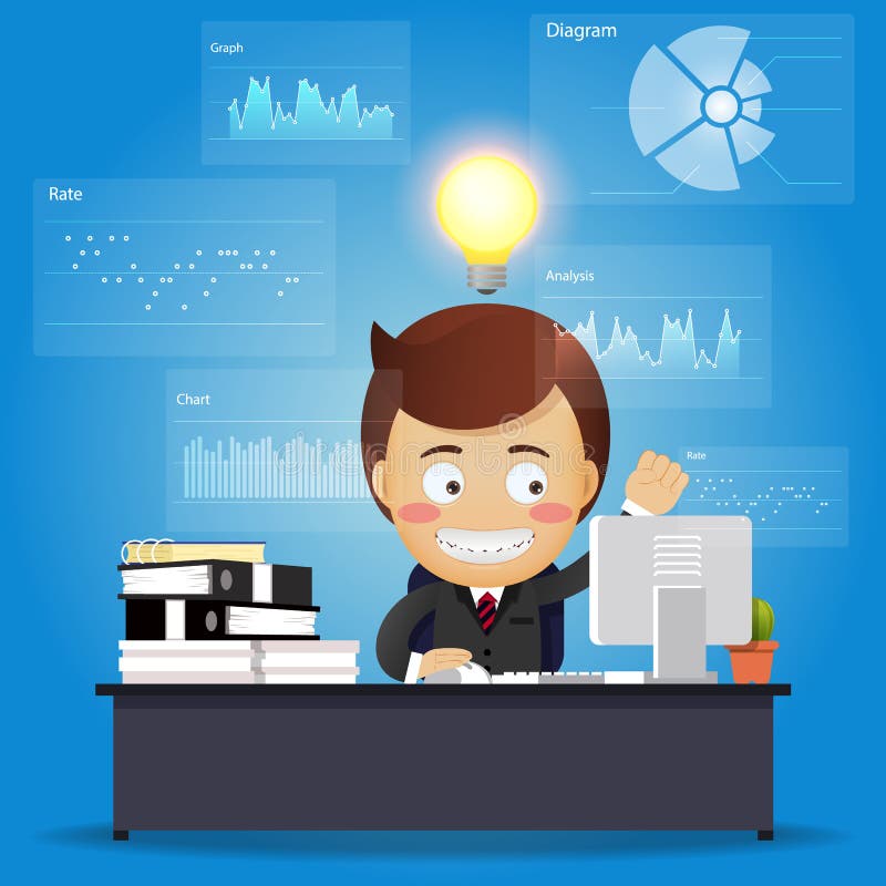 Cartoon Man Working Computer Stock Illustrations – 6,482 Cartoon Man ...