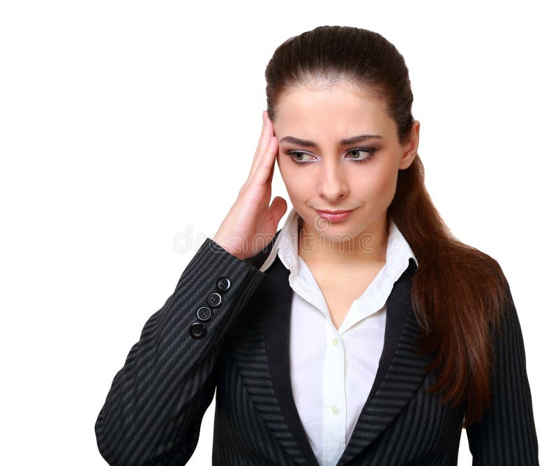 Thinking business woman stock photo. Image of businesswoman - 36259390