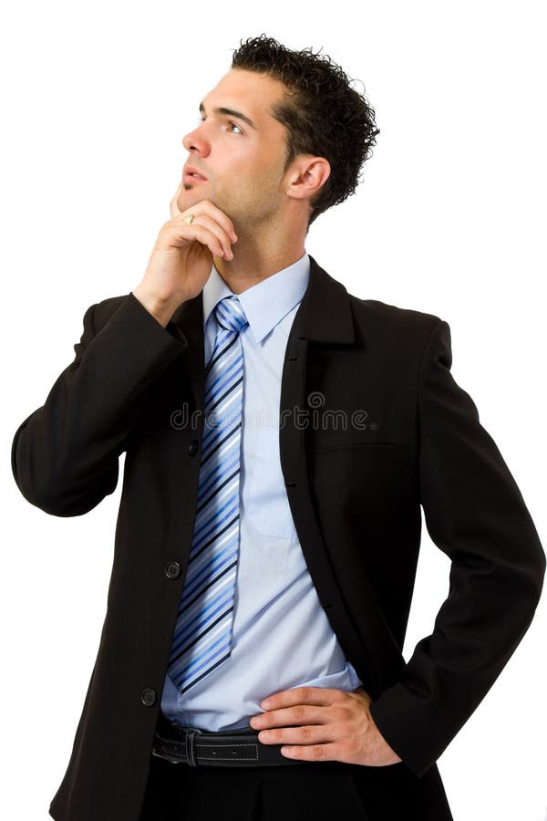 Thinking businessman stock photo. Image of thinking, isolated - 10386312
