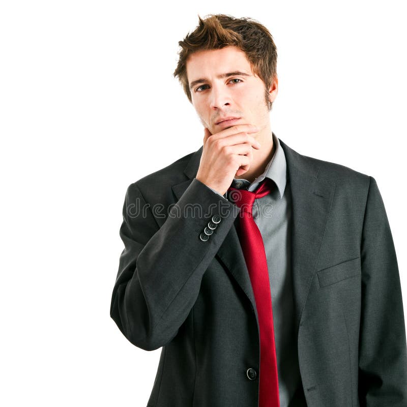 Thinking businessman stock image. Image of caucasian - 23218295
