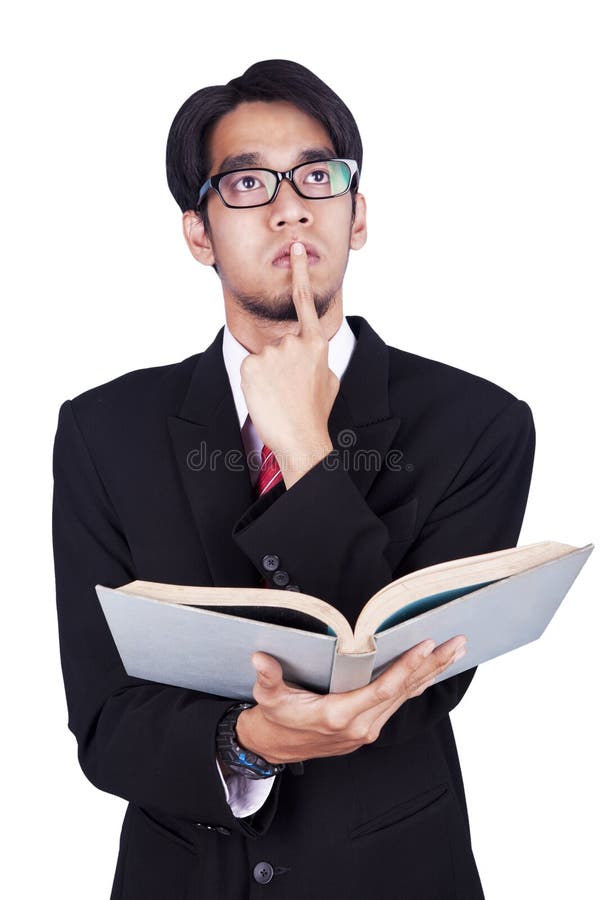Thinking businessman stock image. Image of face, educational - 23742509