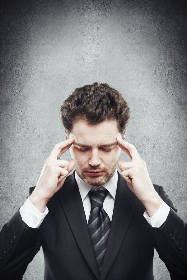 Thinking businessman stock photo. Image of forward, people - 174952358