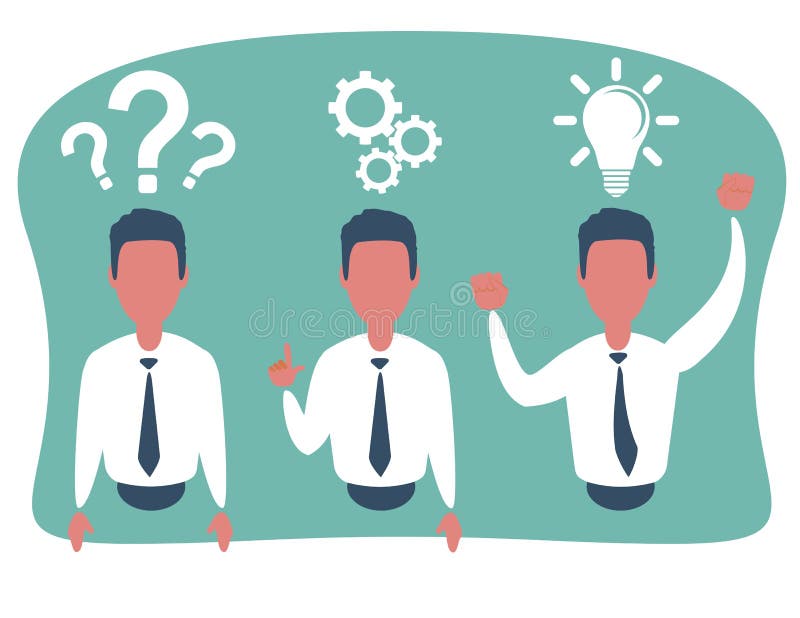 Thinking or Problem Solving Business Concept . Stock Vector - Illustration of brainstorm, plan ...